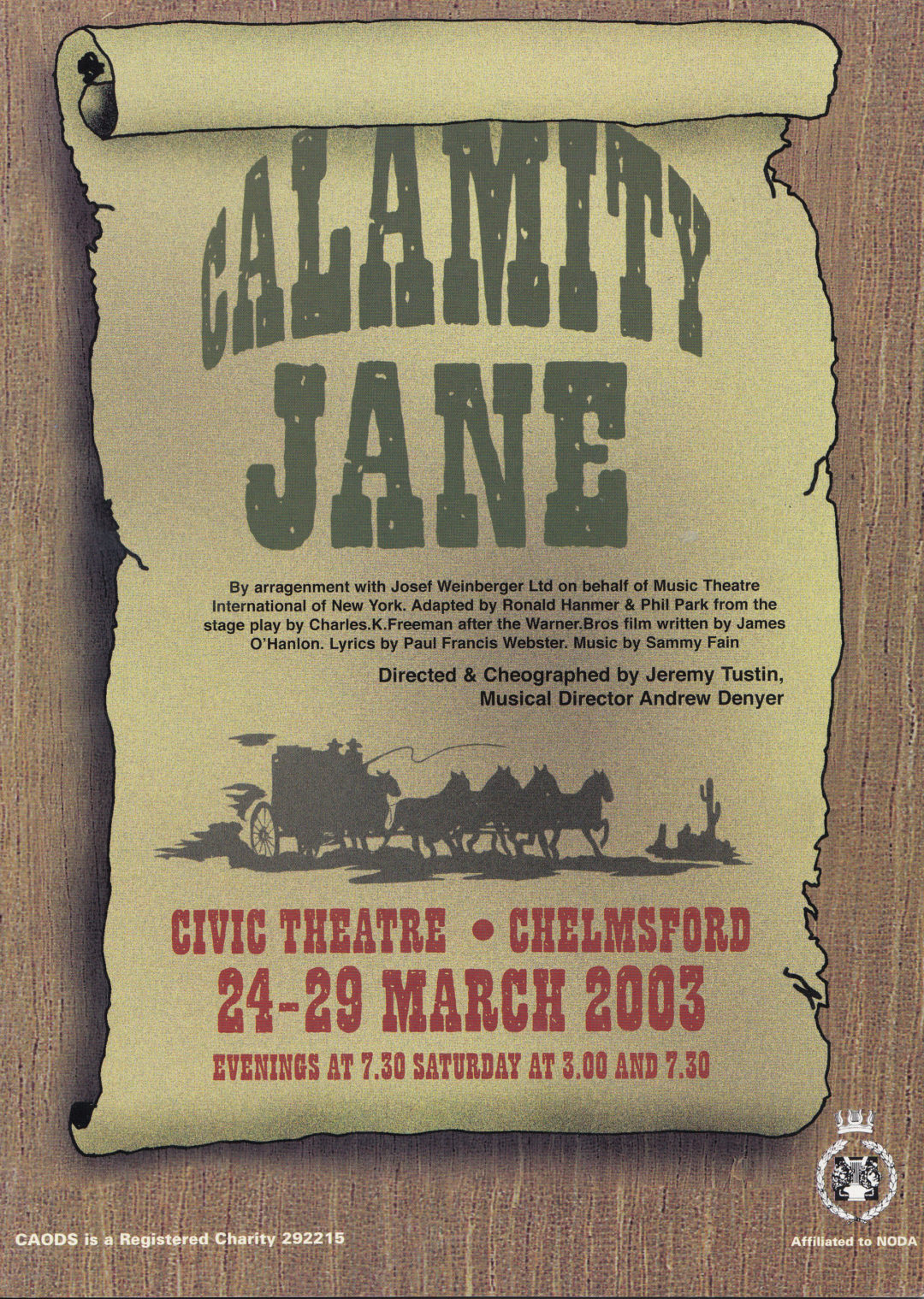 Calamity Jane | Chelmsford Amateur Operatic And Dramatic Society